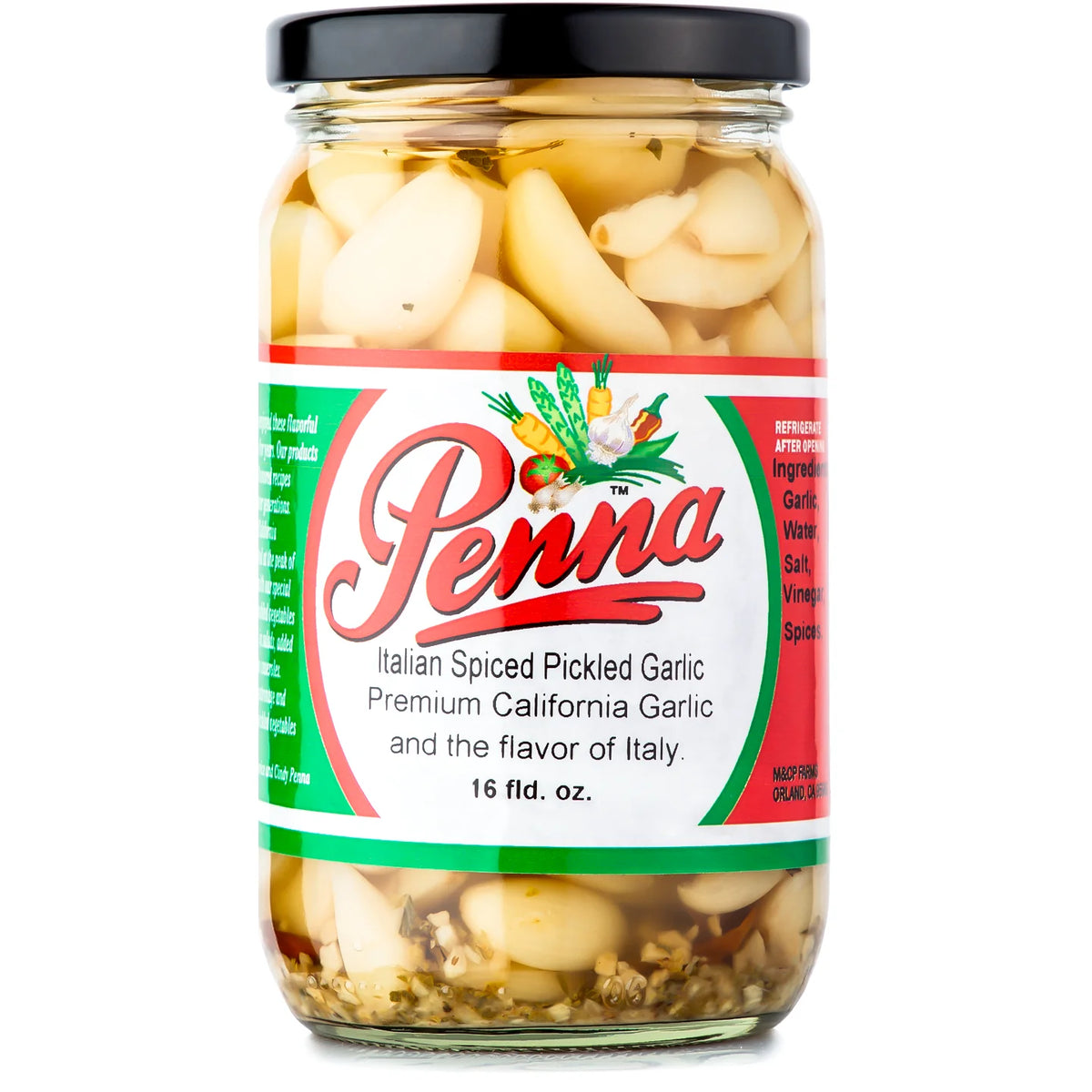 Penna Italian Spiced Pickled Garlic 16 fl oz| Sohnrey Family Foods