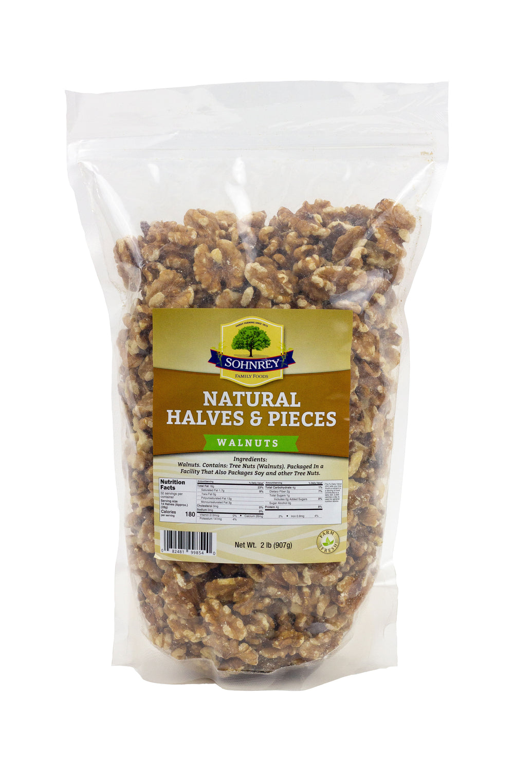 Shelled Natural Walnuts Halves and Pieces | Sohnrey Family Foods ...