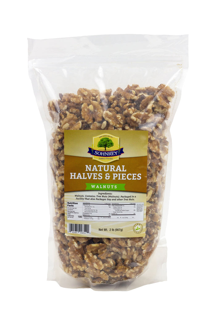 Shelled Natural Walnuts Halves and Pieces | Sohnrey Family Foods ...