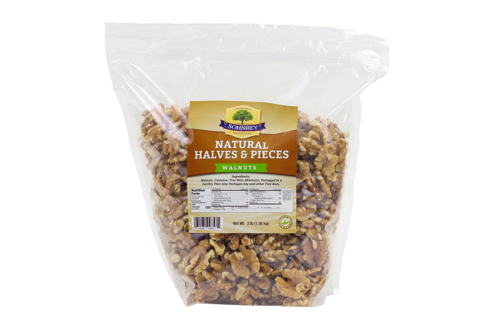 Shelled Natural Walnuts Halves and Pieces | Sohnrey Family Foods ...