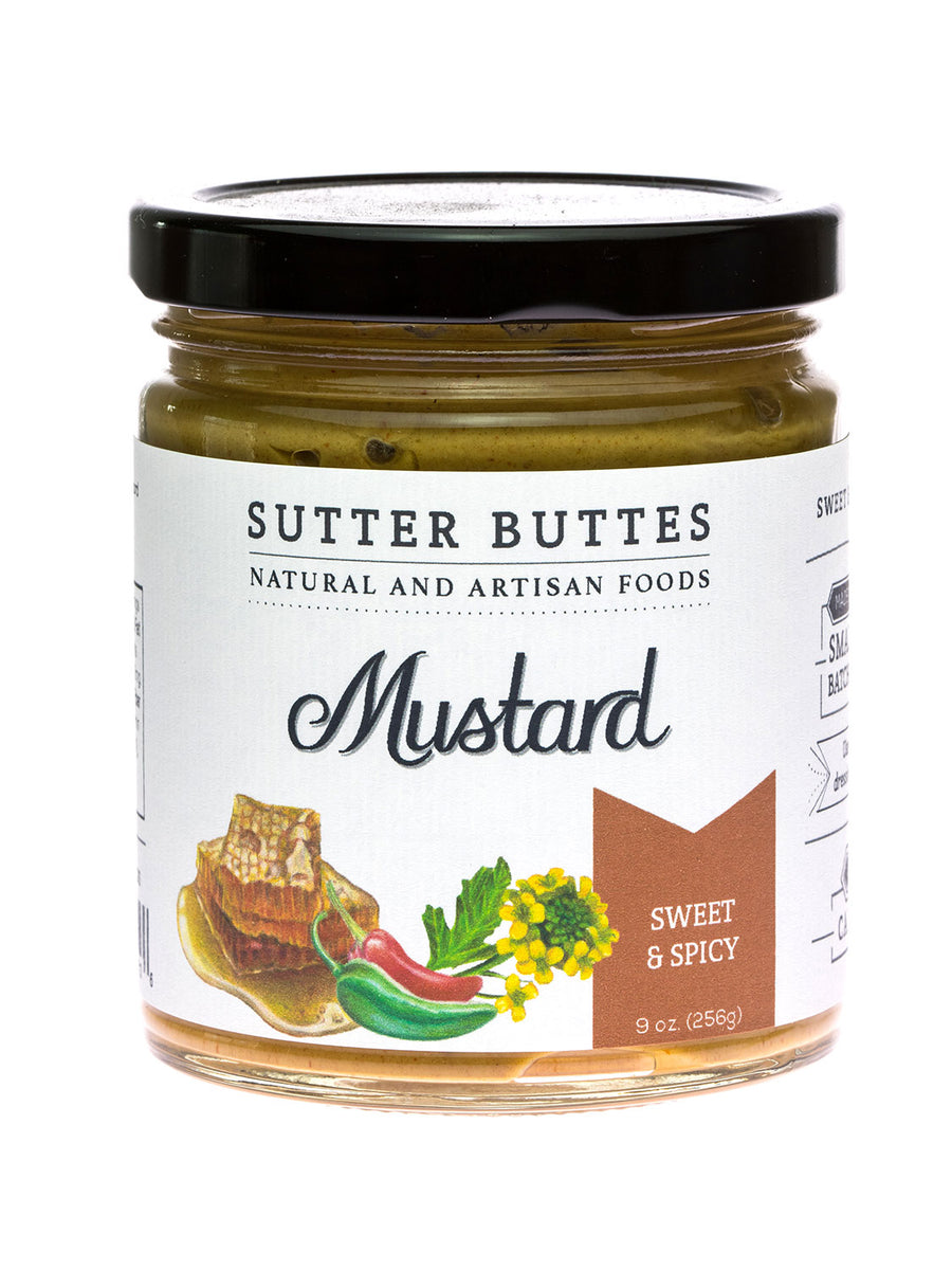 Sutter Buttes Olive Oil Co. Mustard Sweet&Spicy 9oz| Sohnrey Family Foods