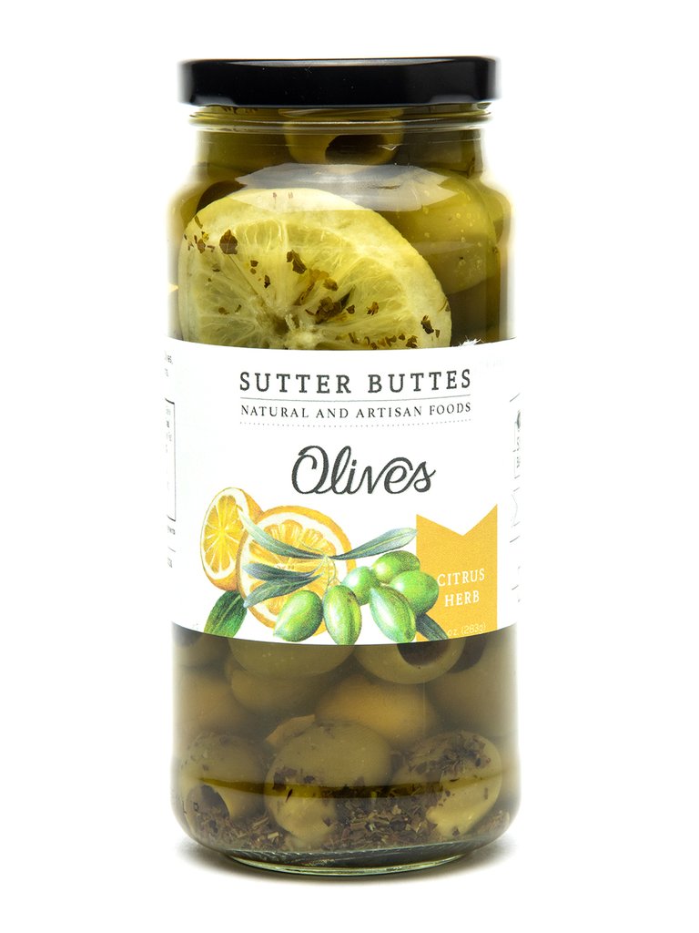 Sutter Buttes Olive Oil Co. Citrus Herb Olives 10 oz| Sohnrey Family Foods