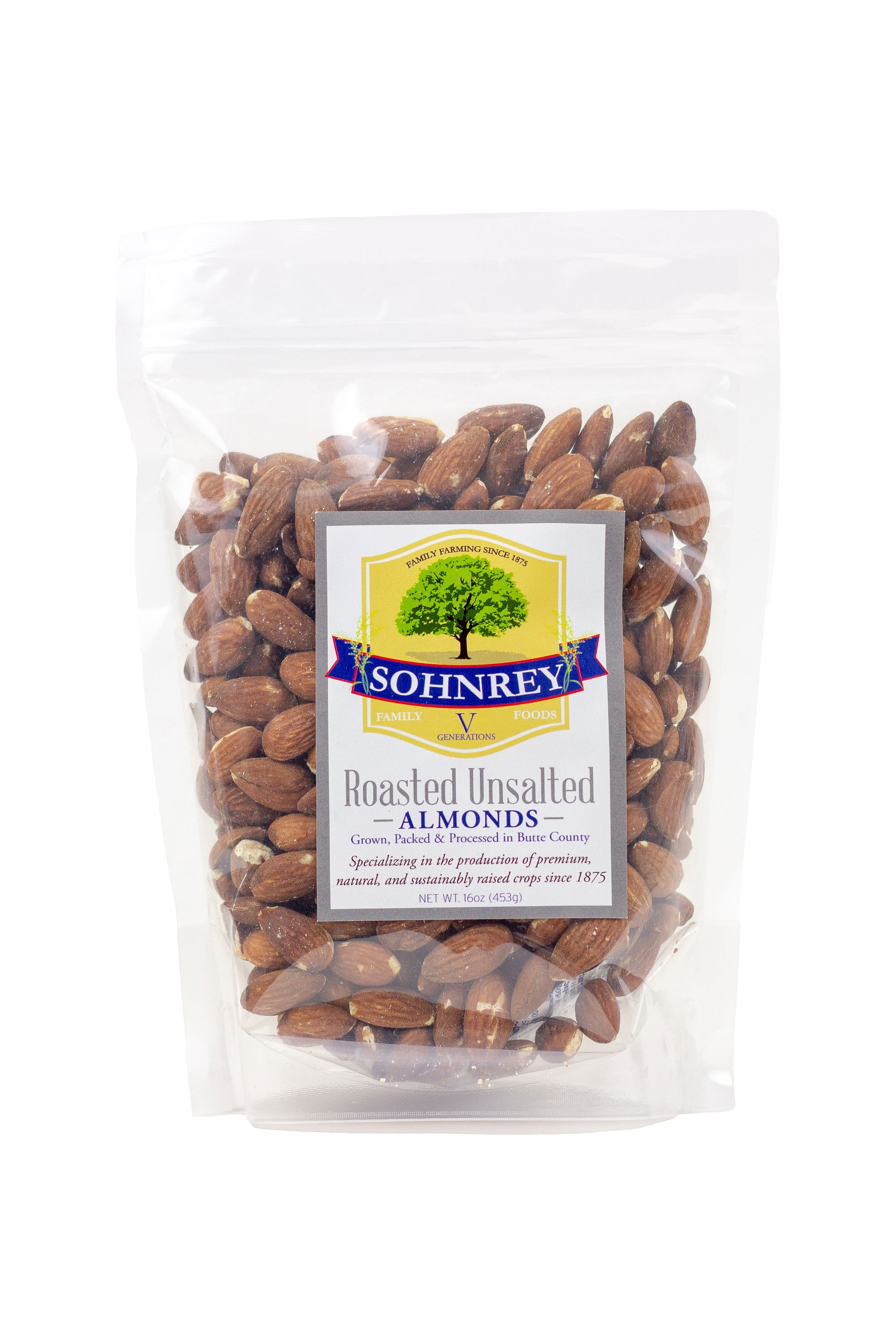 Roasted Unsalted Almonds No Salt | Sohnrey Family Foods| Sohnrey Family ...