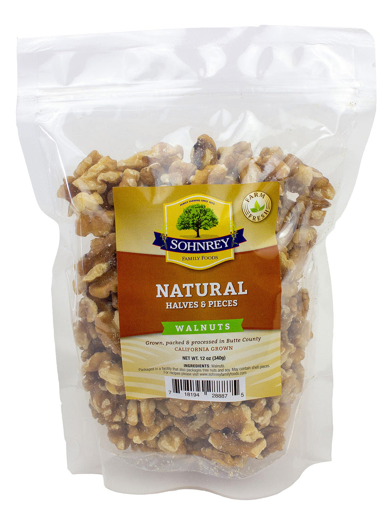 Shelled Natural Walnuts Halves and Pieces | Sohnrey Family Foods ...